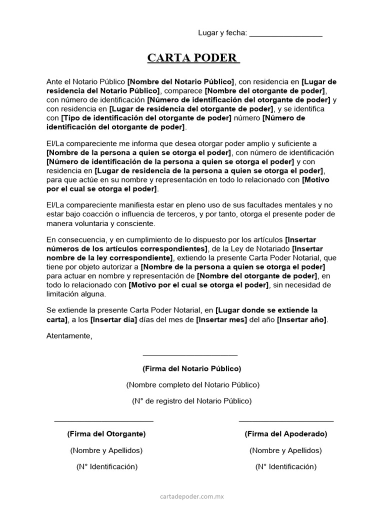 Carta Poder Notarial | PDF