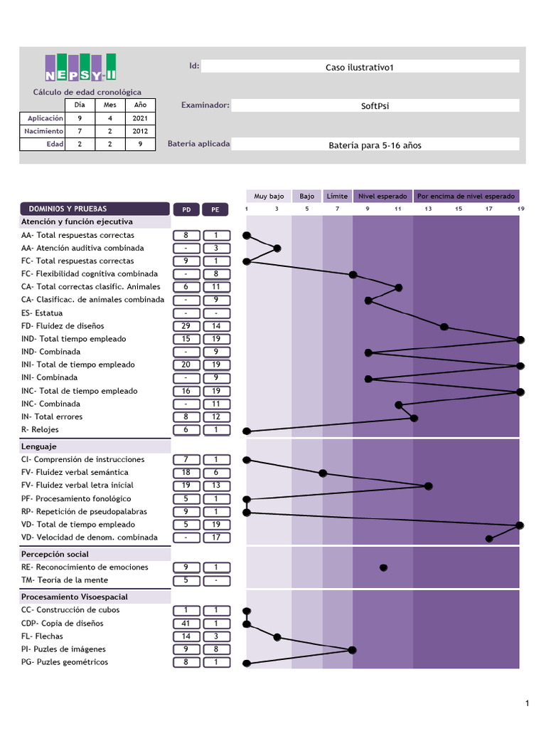 Nepsy 5-16 | PDF | Memoria | Ciencia cognitiva