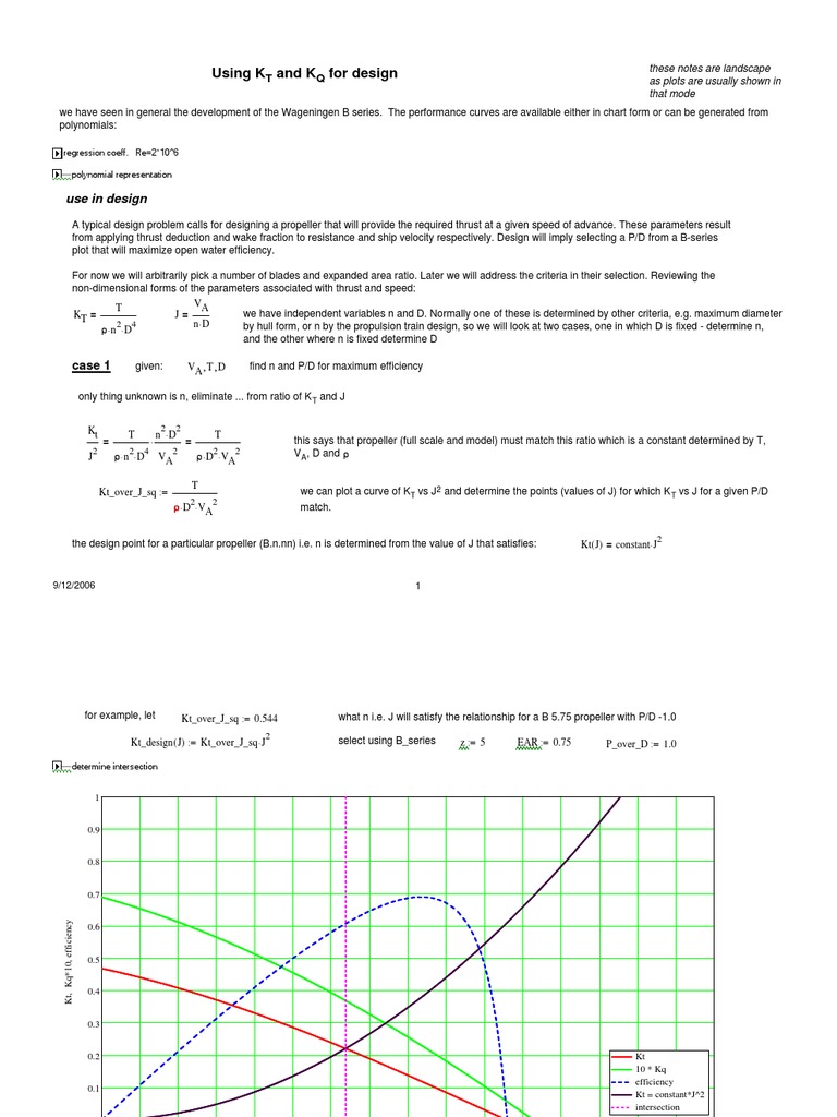 Using KT and KQ For Design | PDF | Thrust | Propeller