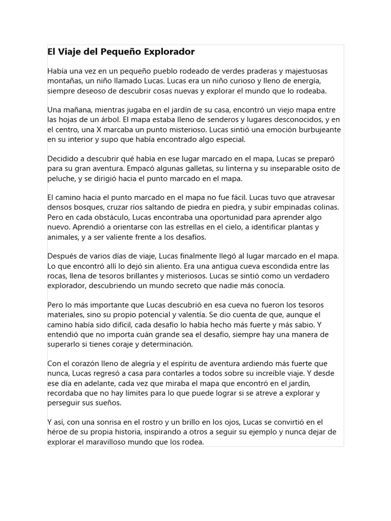 El Viaje del Pequeño Explorador | PDF