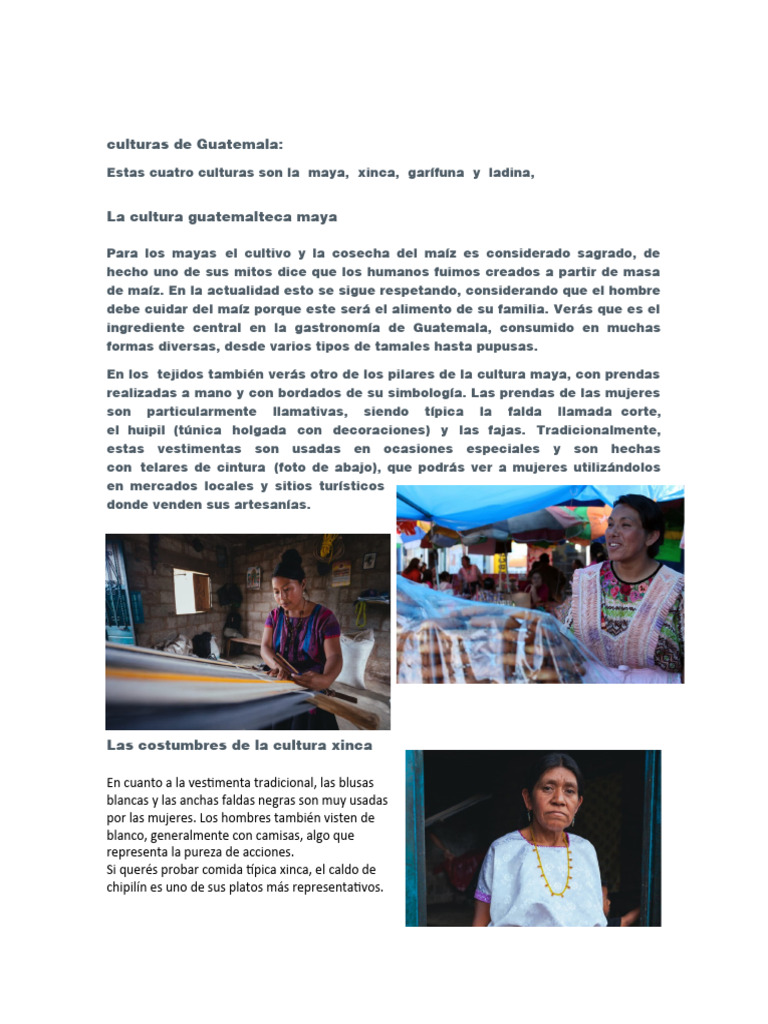 Cuatro Culturas de Guatemala | PDF | Salud y bienestar