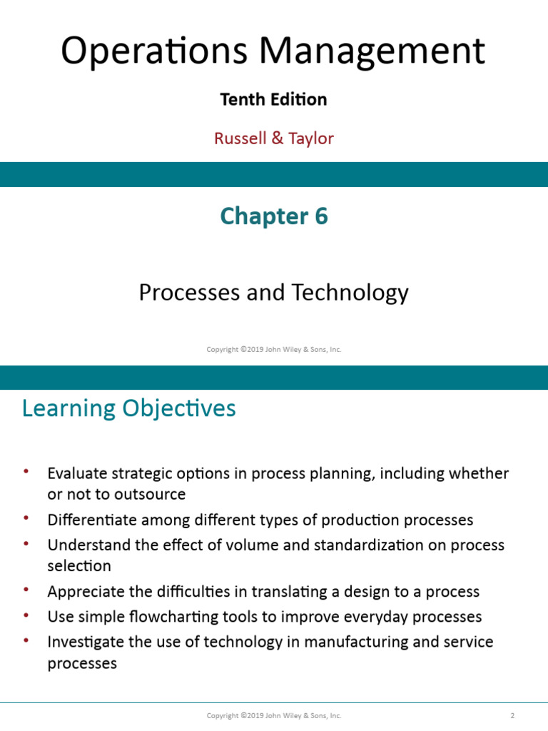 Lecture 5 - 2024 - Process and Technology Revised | PDF | Operations ...