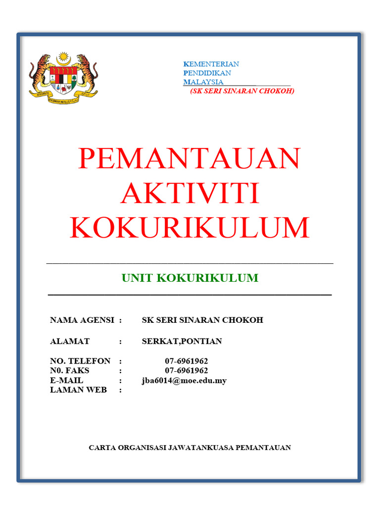 Pemantauan Aktiviti Kokurikulum Fail 8 | PDF