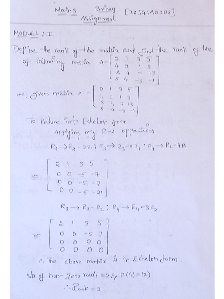 Maths Assignment Module 1 | PDF