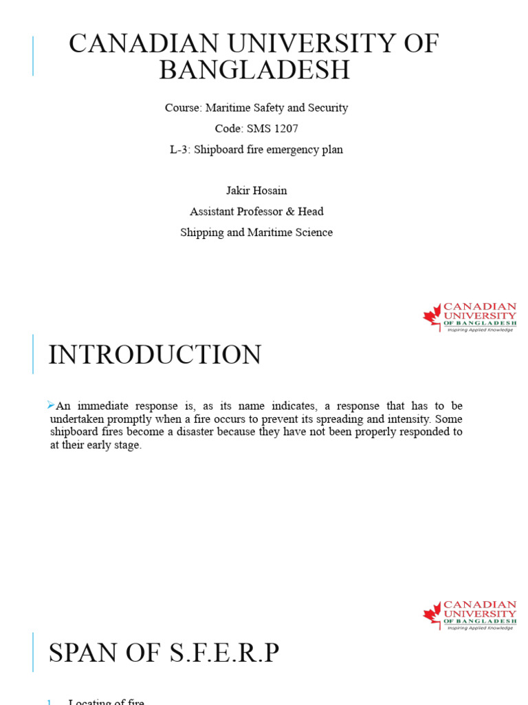 L-3, Shipboard Fire Emergency Plan | PDF | Fires | Safety
