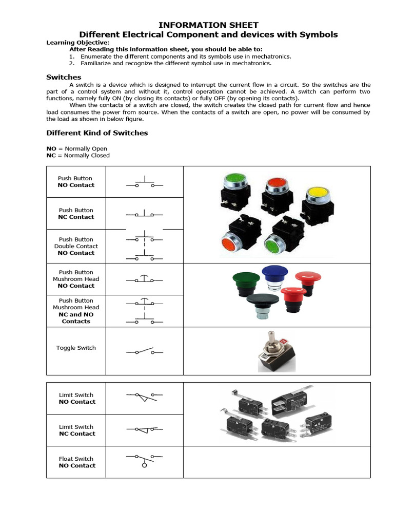 INFORMATION SHEET | PDF | Relay | Switch