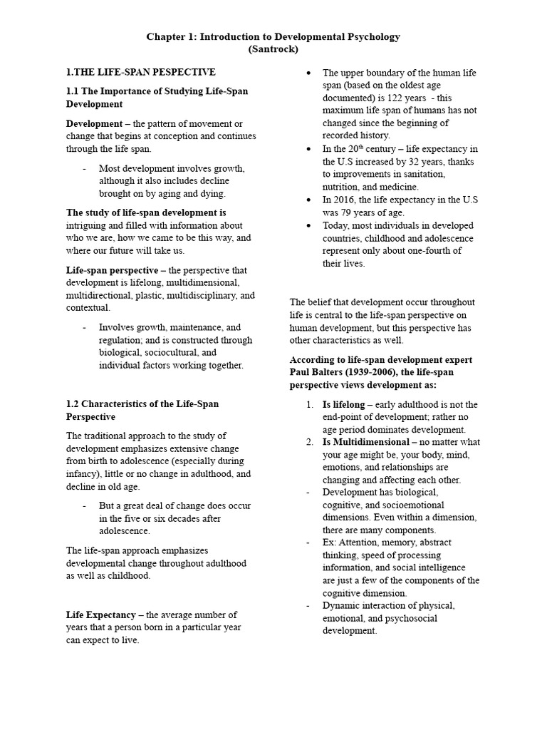 Dev Psych Chap 1 | PDF | Developmental Psychology | Sigmund Freud