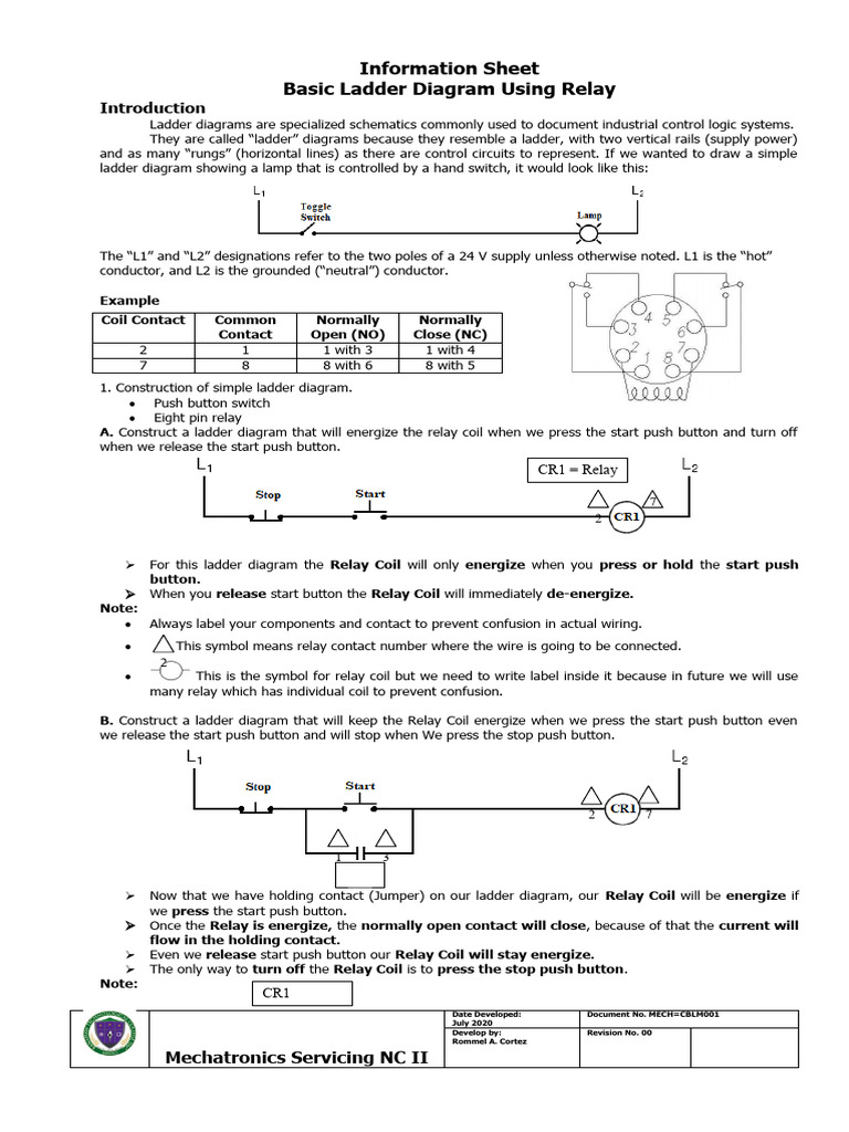 3.basic Ladder Diagram Using Relay | PDF | Relay | Equipment