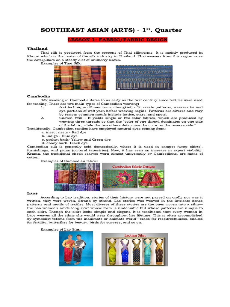 LAS-MAPEH 8 - ARTS Q1 Sy 2019-2020 | PDF | Weaving | Textiles