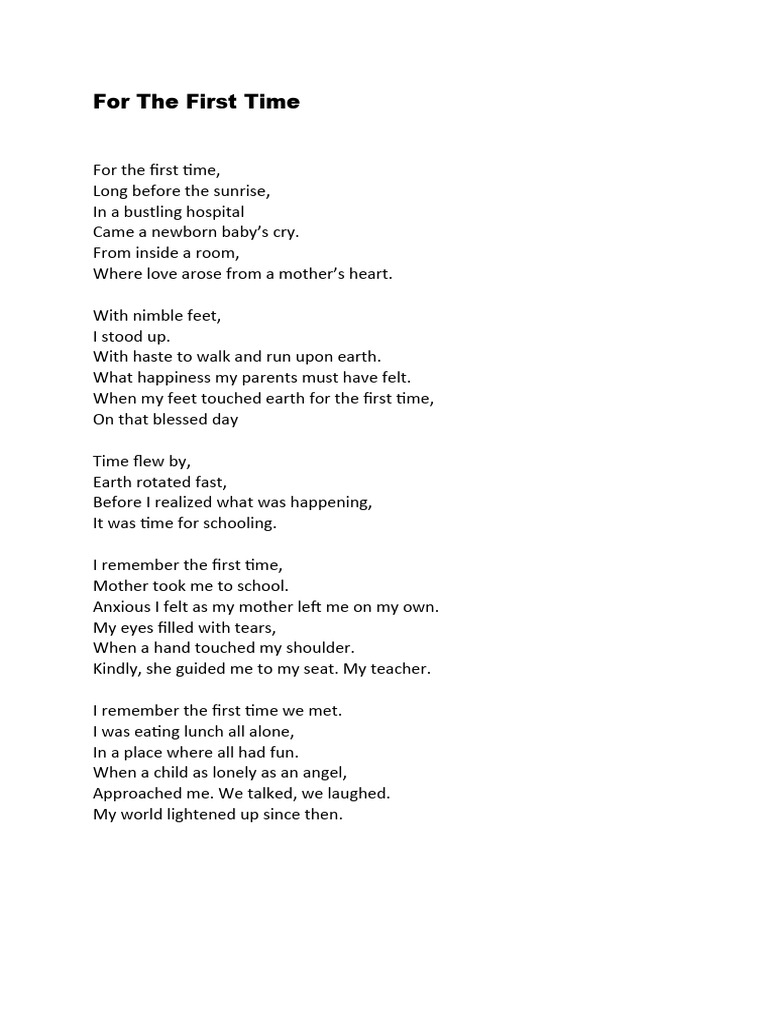 For The First Time | PDF