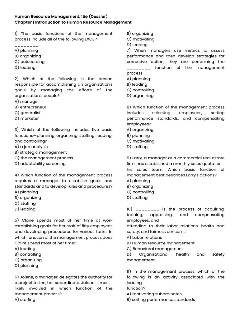 Introduction to Human Resource Management | PDF | Human Resource ...