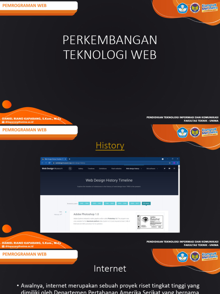 Pw1-Bahan Tayang-Perkembangan Teknologi Web | PDF