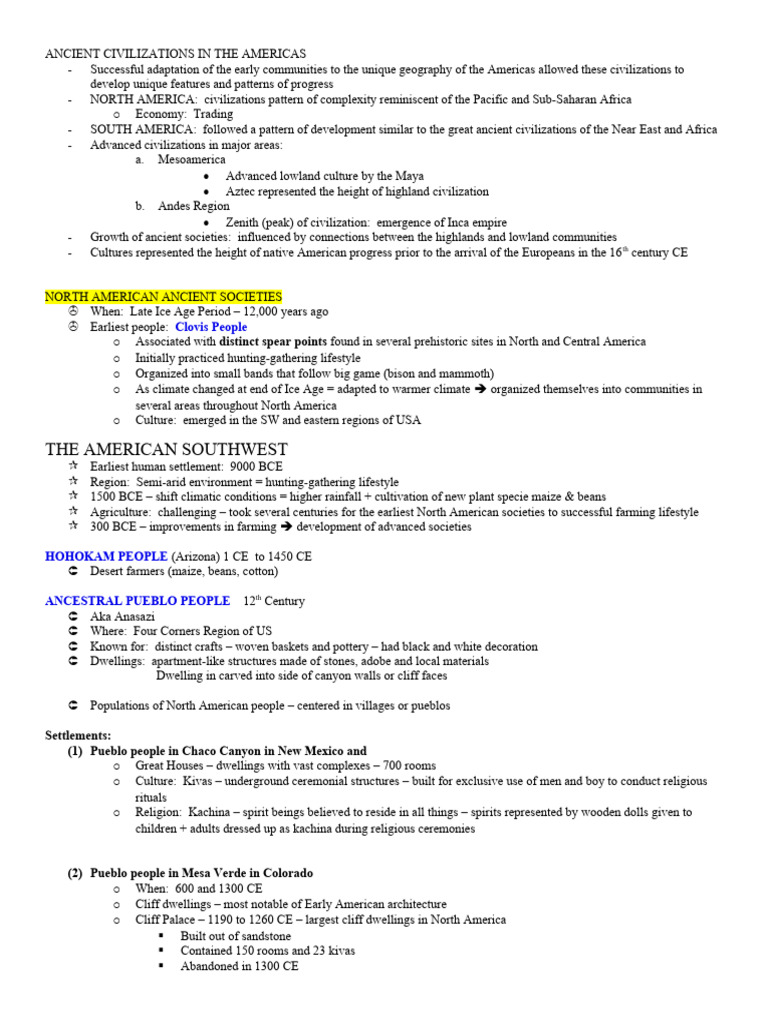 Ancient Civilizations in The Americas | PDF | Mesoamerica | Maya ...