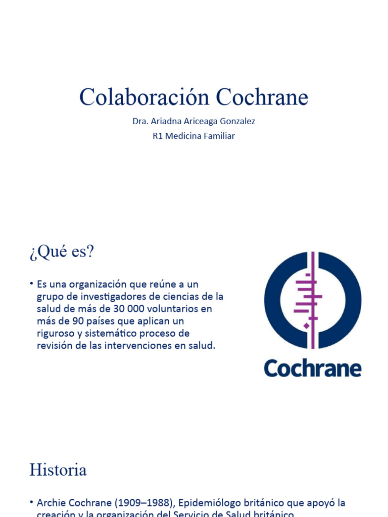 Colaboración Cochrane | PDF | Medicina | Cuidado de la salud