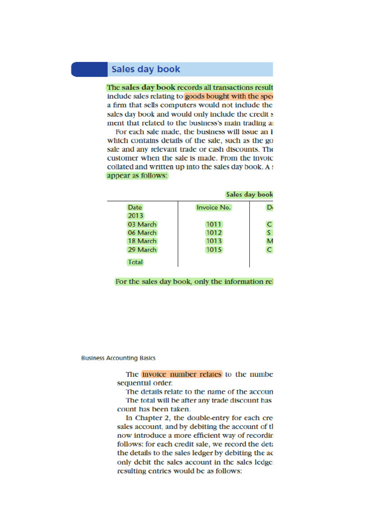 Sales Day Book Format and Records | PDF