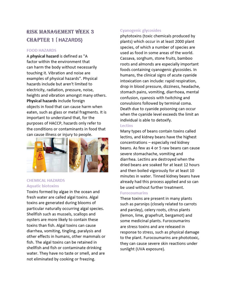 Risk Management Week 3 Chapter 1 Reviewer | PDF | Toxin | Cyanide