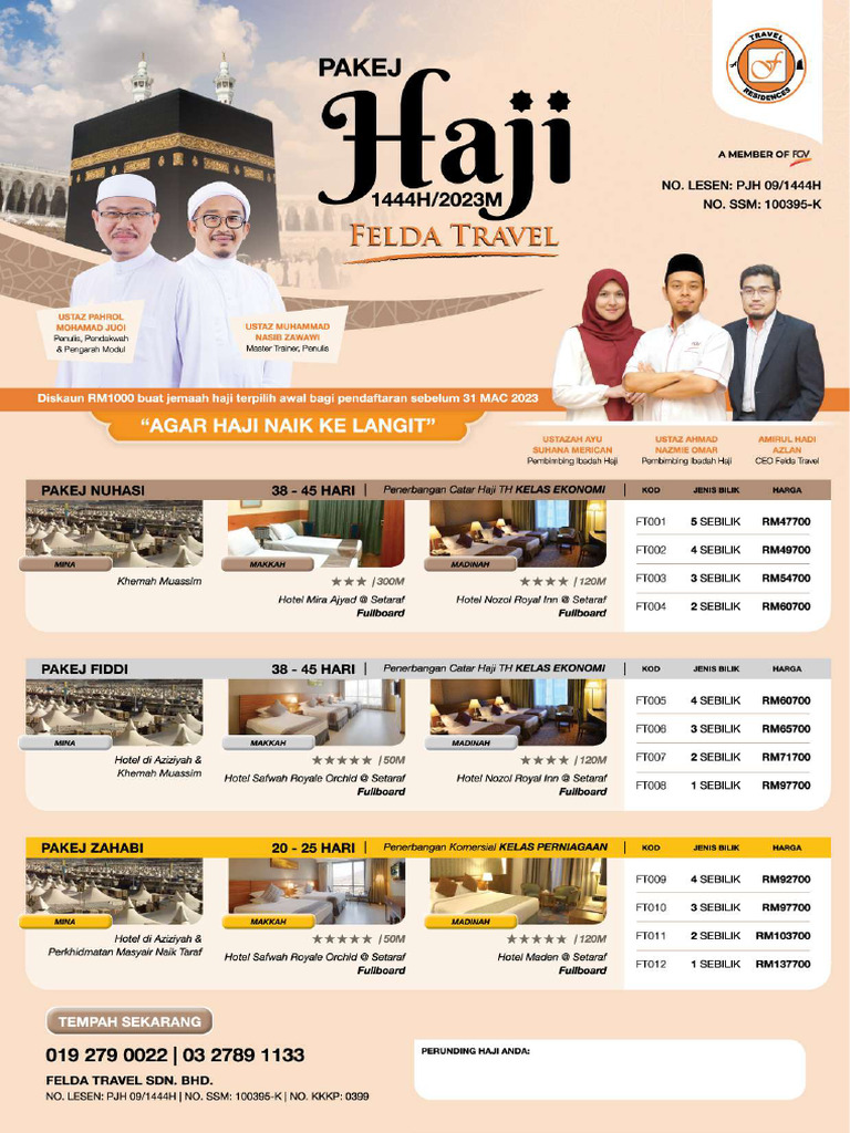 Pakej Haji Felda Travel - Compress | PDF