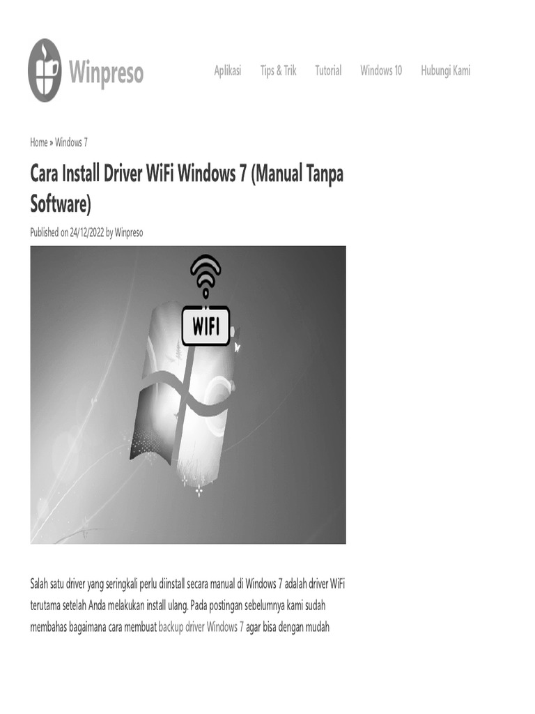 Cara Install Driver WiFi Windows 7 (Manual Tanpa Software) | PDF