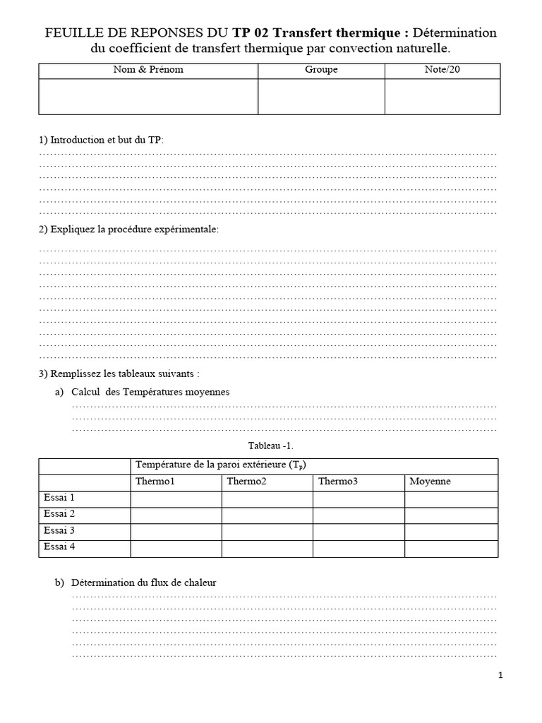 Feuille de Reponses Du TP 2 | PDF