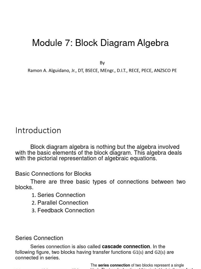 ECE 43 Module 7 - Block Diagram Algebra | PDF | Feedback | Electrical ...