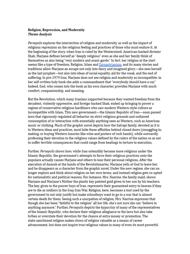 Persepolis Themes & Symbols | PDF