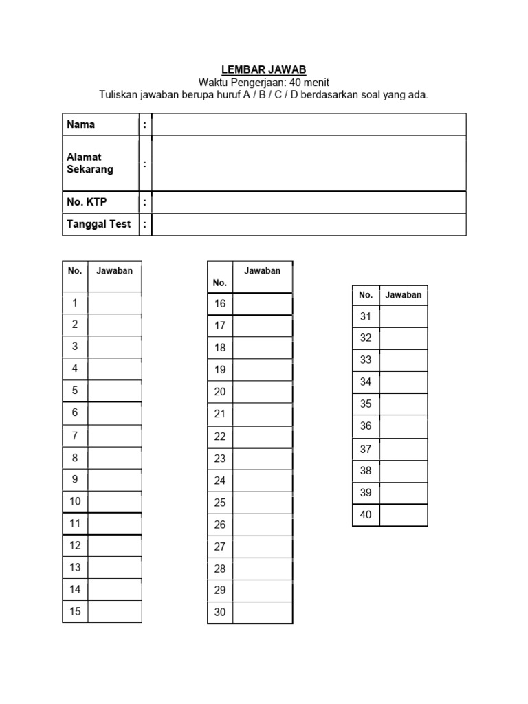 Lembar Soal & Jawaban Test Driver Rucking | PDF