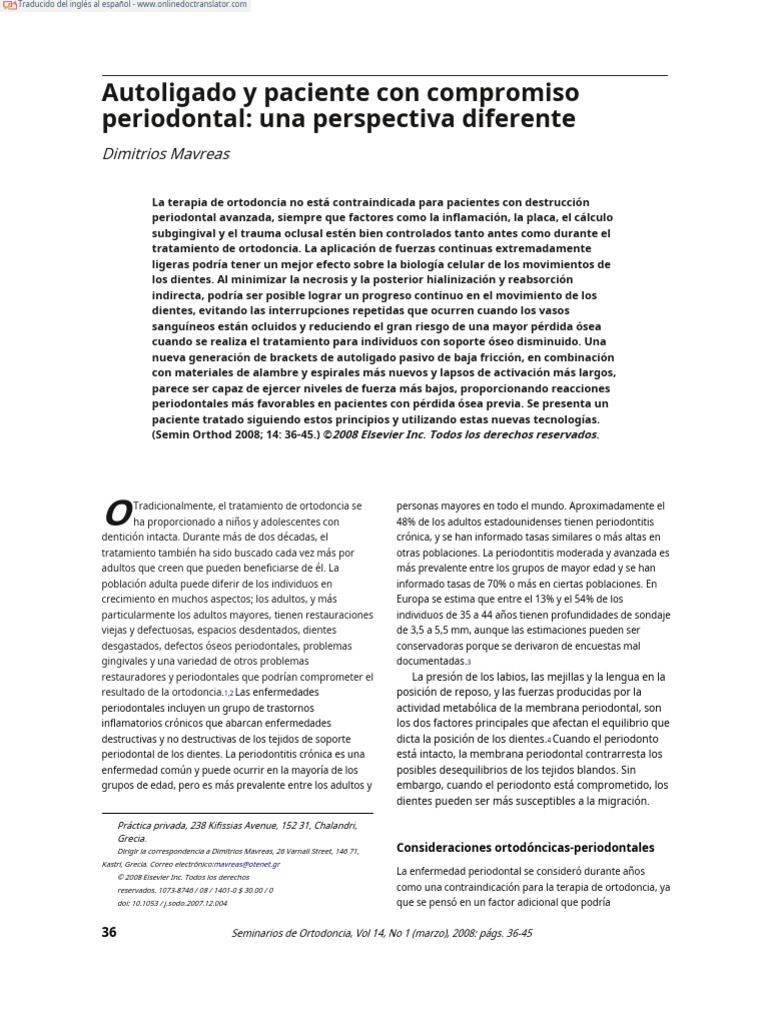 Self Ligation and The Periodontally Comp - En.es | PDF | Ortodoncia | Boca