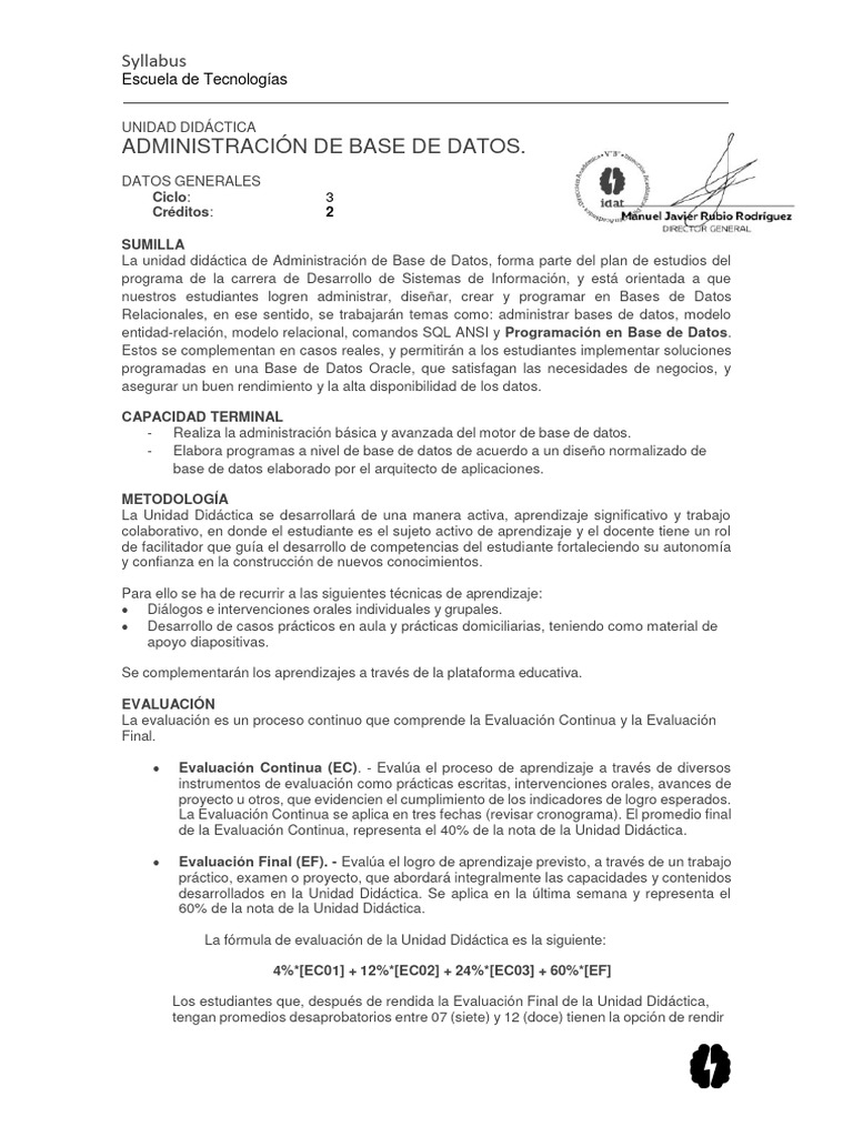 Administracion Base de Datos | PDF | SQL | Pl / Sql