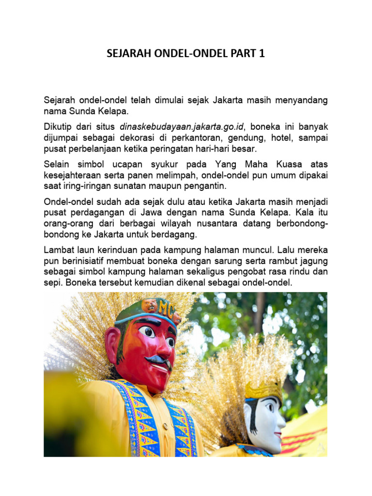 Sejarah Ondel-Ondel Part 1 | PDF