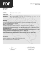 Normal CT Brain Scan Report | PDF | Radiology | Ct Scan