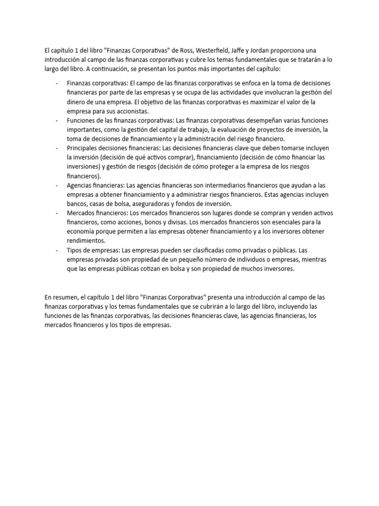 Resumen Capitulo 1 Ross | PDF