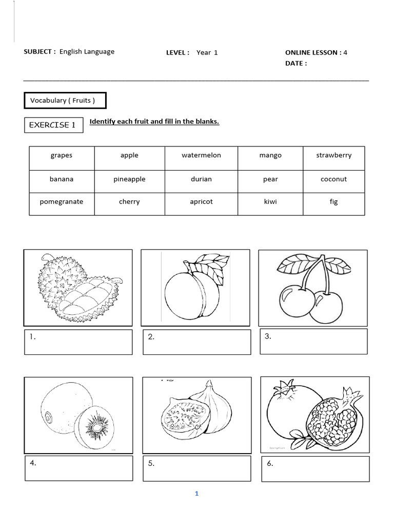 Y1 English Language Online Lesson 4 (1) - 1-8 Questions | PDF | Fruit | Watermelon