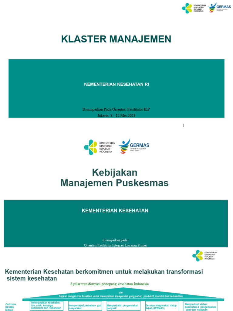 Manajemen Klaster 1 Puskesmas ILP | PDF