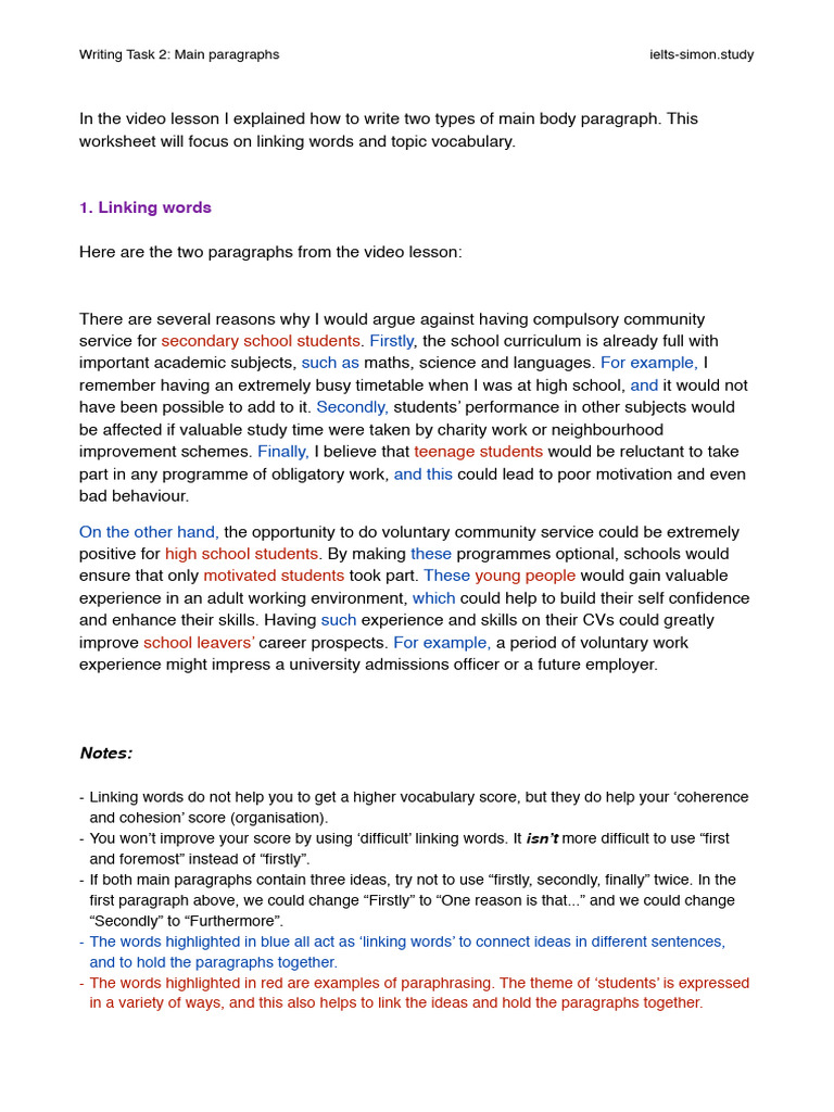 3.3 Main Paragraphs Worksheet | PDF | Paragraph | Experience