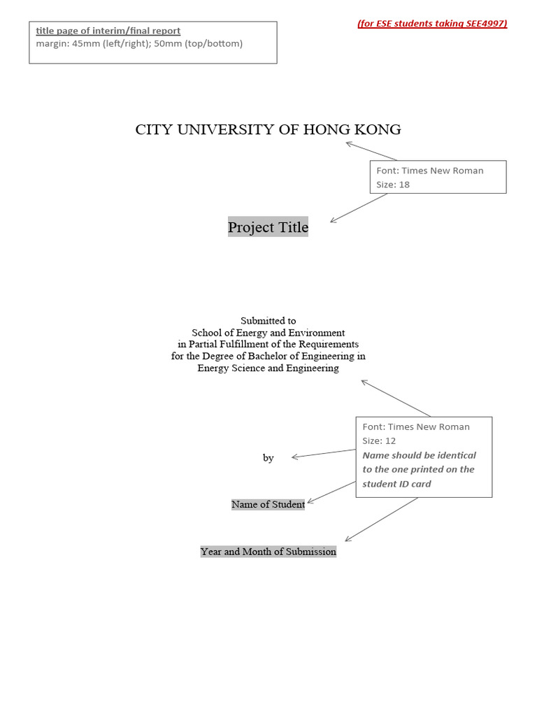Title Page of Interim-Final Report-Template | PDF | Typography | Text