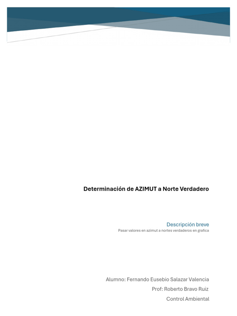 Determinación de AZIMUT A Norte Verdadero | PDF