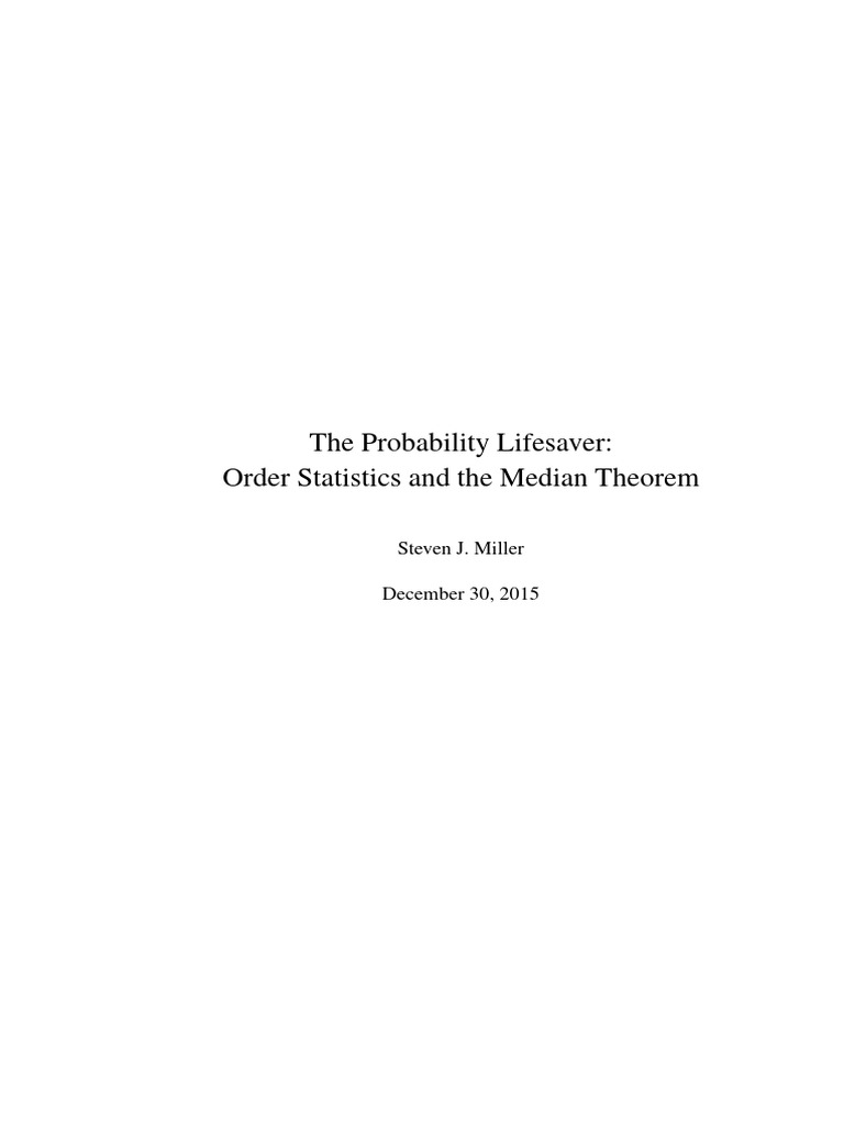 Order Statistics and Median Theorem Explained | PDF | Probability ...