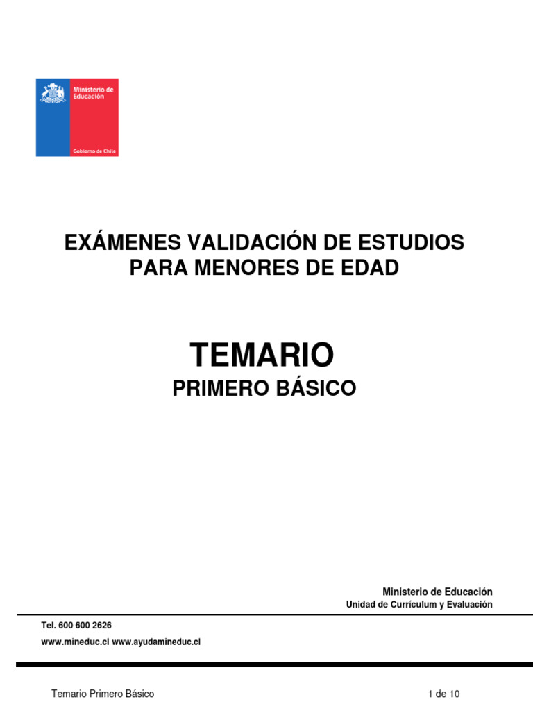 Temario Basica 1deg Basico Uce 0 | PDF | Aprendizaje | Science