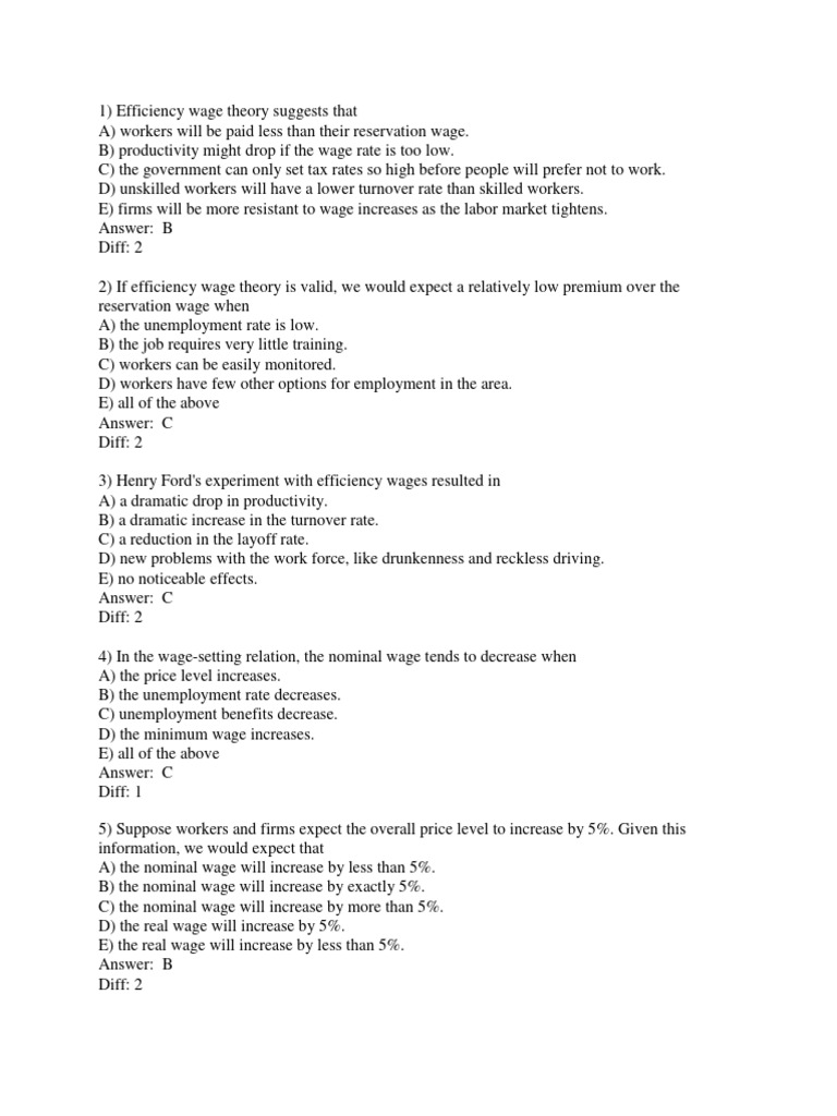 Midterm 2 with answer key | PDF | Phillips Curve | Inflation