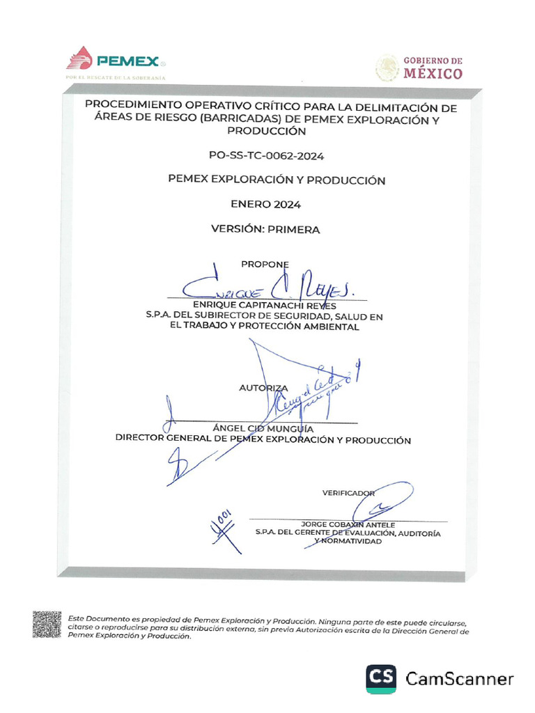 Po-Ss-Tc-0062-2024 Proc. Oper. Crítico Delimitación de Áreas de Riesgo | PDF