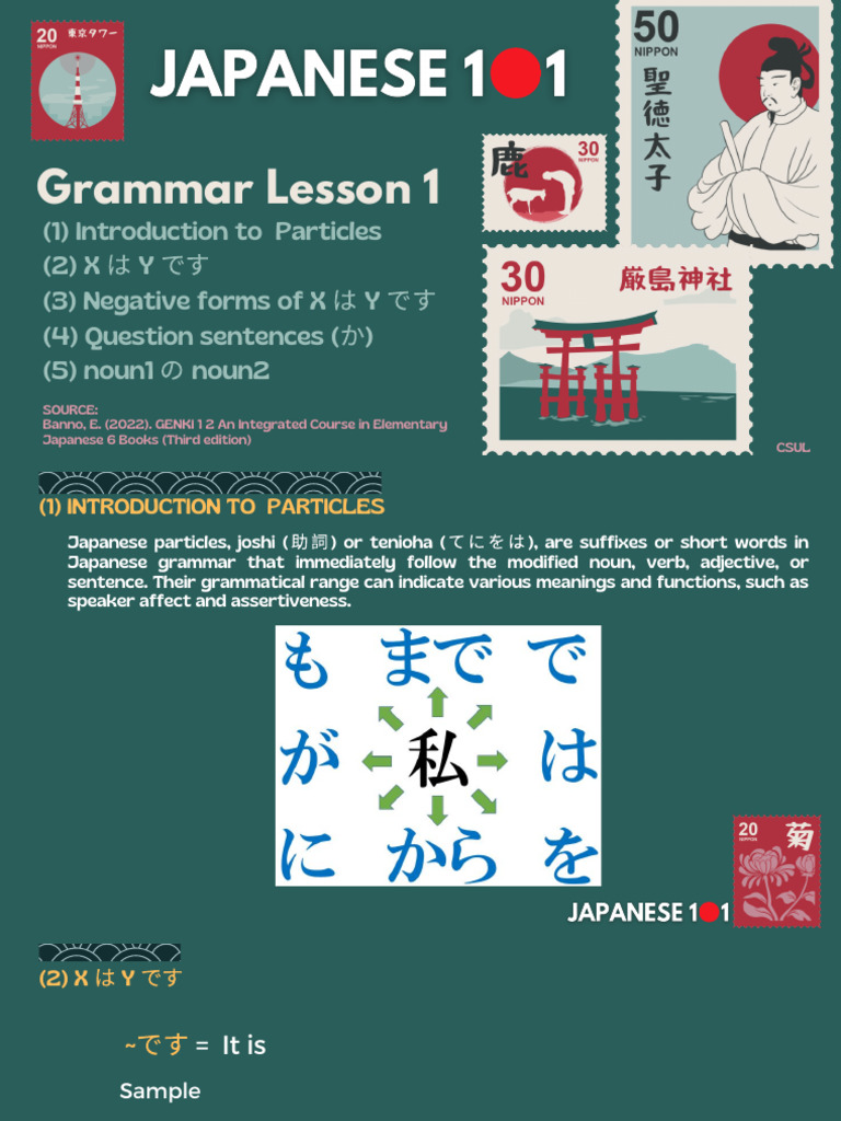 Jap101 Grammar Lesson 1 | PDF | Japanese Language | Semantic Units