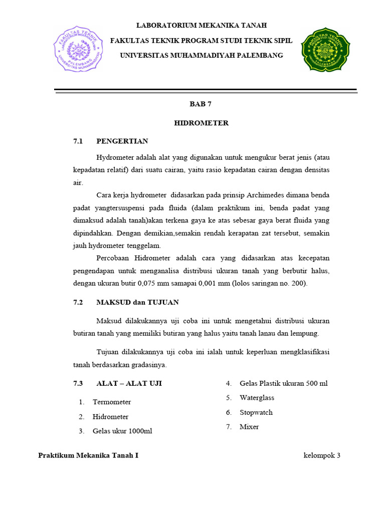 Bab - 7 - Hidrometer - Kelompok 3 Buatan Boss Defran | PDF