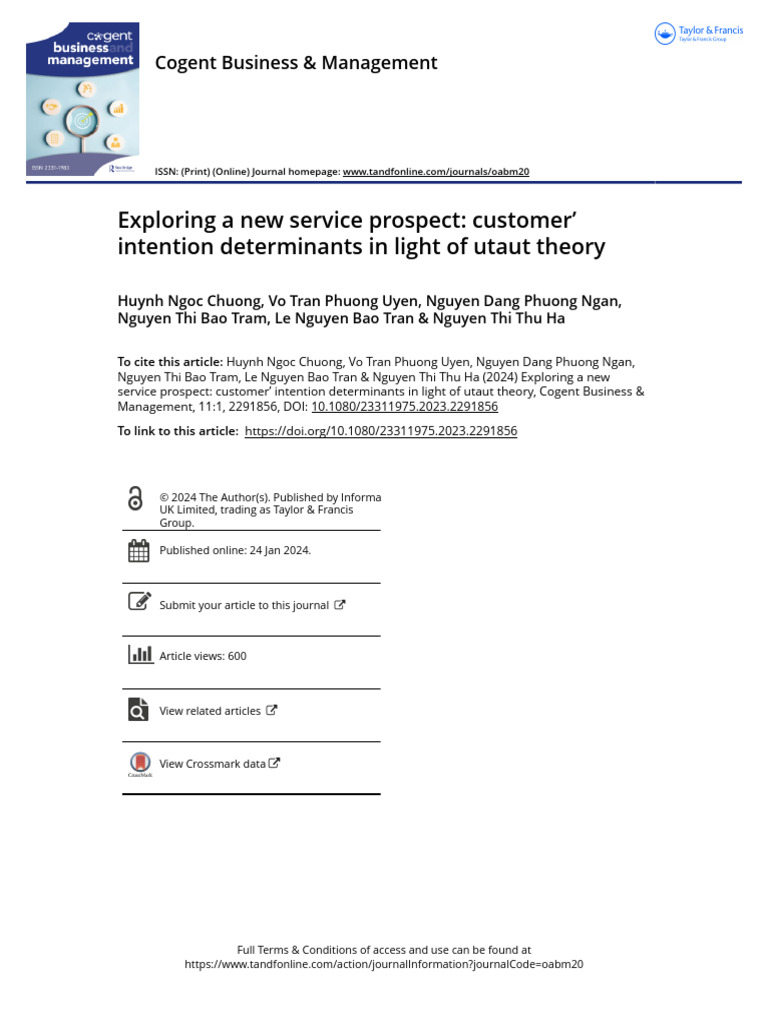 2 Exploring A New Service Prospect Customer Intention Determinants In