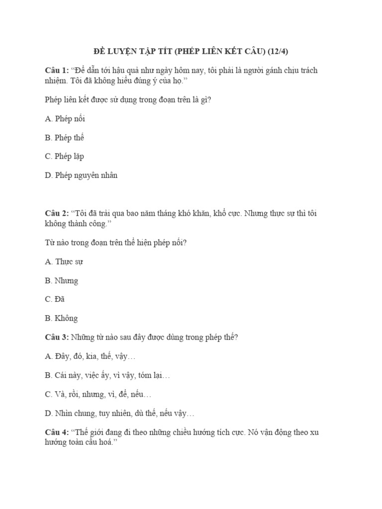 Đề Luyện Tập Tít | PDF