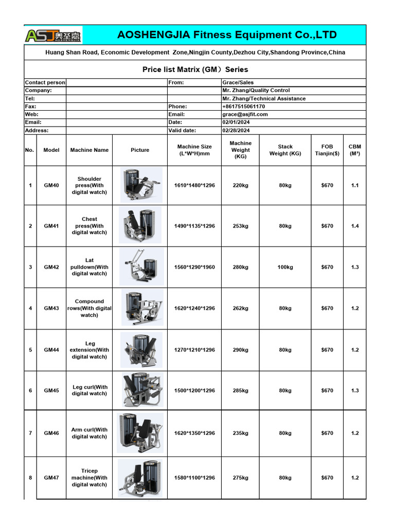 ASJ Matrix GM Pin Loaded Machine Price List-2024 (2024-03-17 18 - 44 ...
