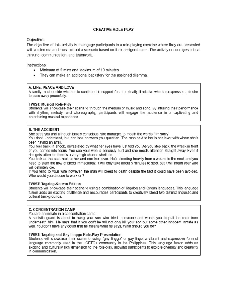 CHAP.-2-DILEMMA-ROLE-PLAY | PDF | Human Communication