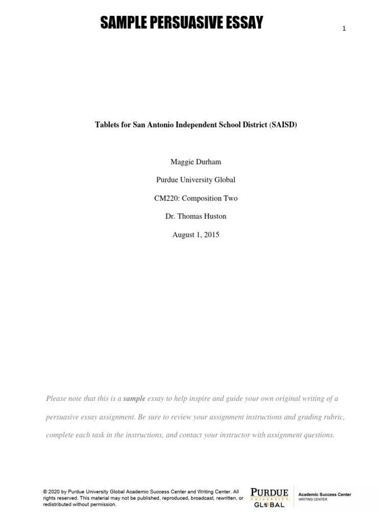 Sample Persuasive Essay Final | PDF | Curriculum | Teachers