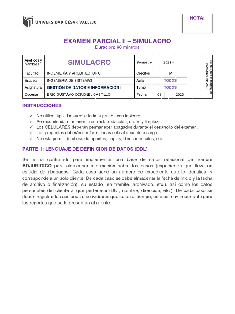 Gdi-1 Parcial-2 Simulacro | PDF | Gestión de tecnología de la información | Datos de computadora