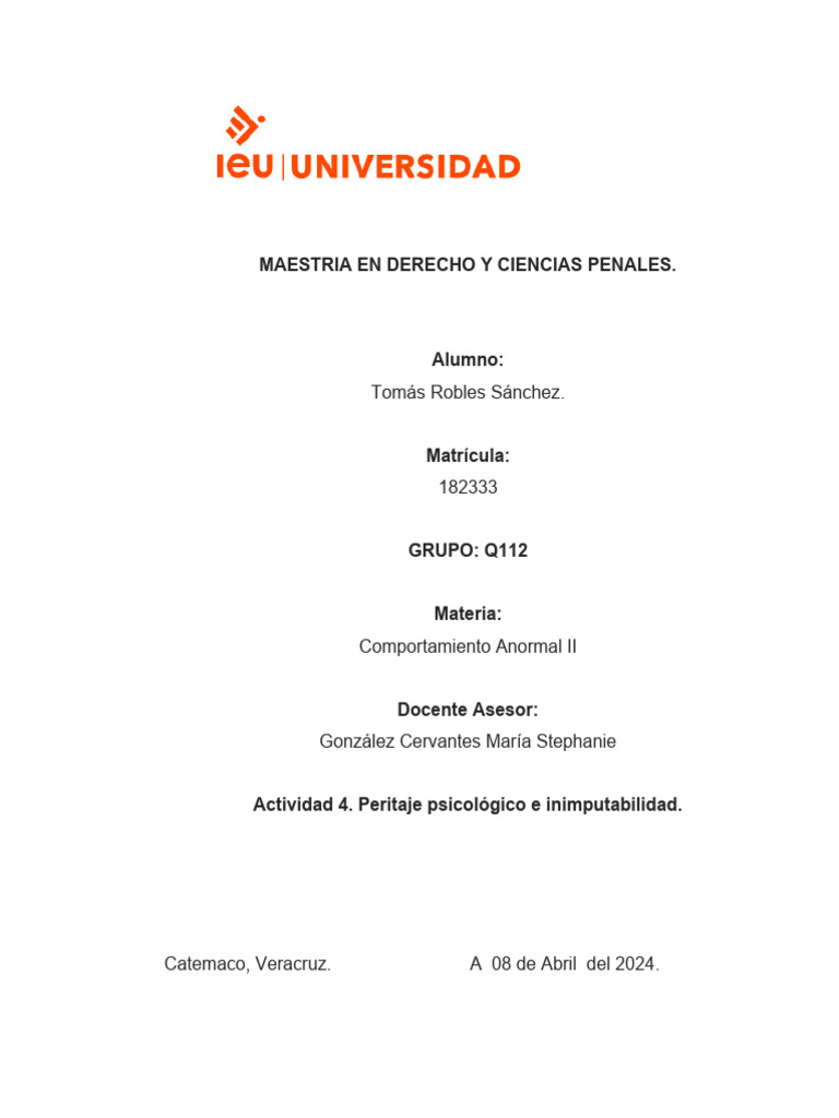 Robles Tomas Act 4 | PDF | Homicidio