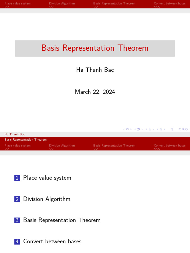 Basis Representation Theorem | PDF | Numbers | Mathematical Logic